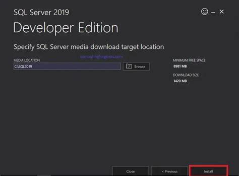 sql server cài đặt sql server 2019 developer edition trên windows