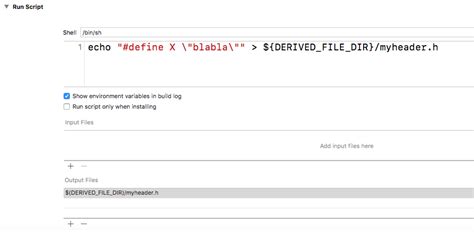 C Pass Value From Run Script In Xcode To Compilation Stack Overflow