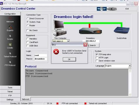 problem error 10057 in function send