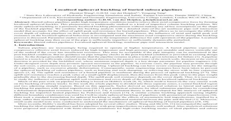 Pdf Localised Upheaval Buckling Of Buried Subsea Pipelines Dokumentips