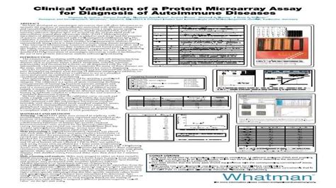 Clinical Validation Of A Protein Microarry Assay For Diagnostics Of