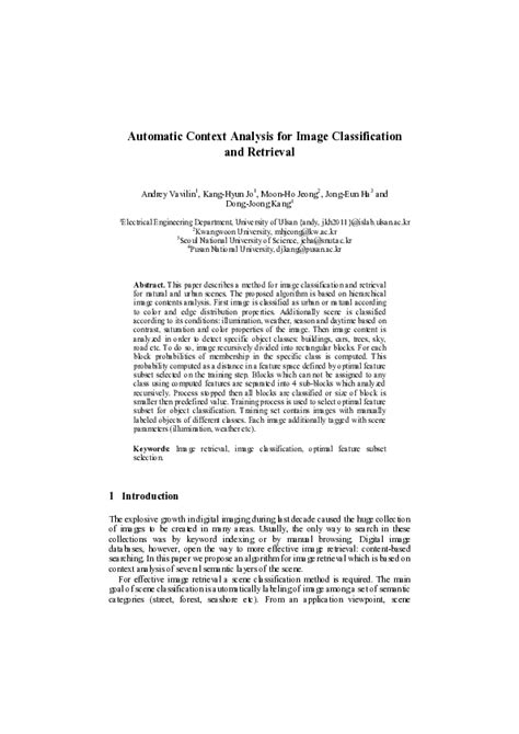 pdf automatic context analysis for image classification and retrieval