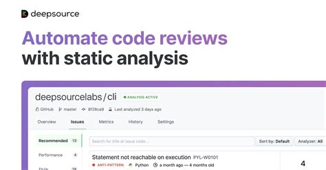 Static Code Analysis Tool Deepsource Find And Fix Issues During