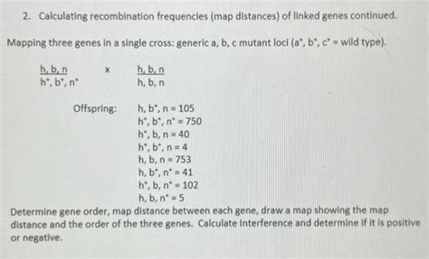 Solved 2 Calculating Recombination Frequencies Map