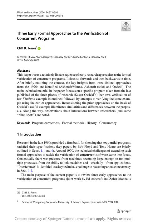 Pdf Three Early Formal Approaches To The Verification Of Concurrent Programs