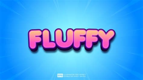 premium vector fluffy editable 3d text effect font