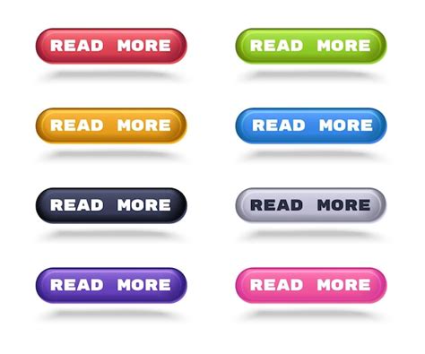 Premium Vector Set Of Modern Read More Buttons With Shadows For Web Site Interface