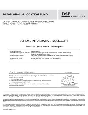 Fillable Online SID DSP Global Allocation Fund Fax Email Print PdfFiller