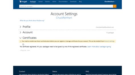 Register Package Signing Certificates NuGet Home Wiki GitHub