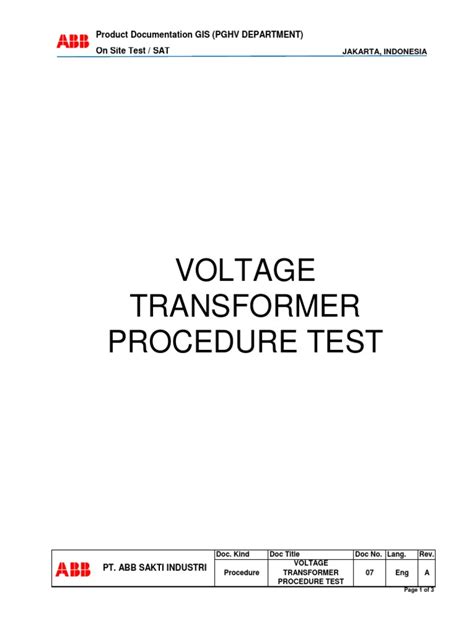 Voltage Transformer Procedure Pdf Transformer Electromagnetism