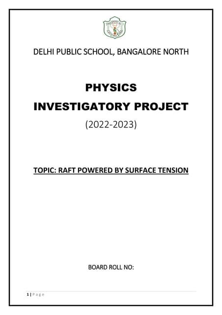 Physics Investigatory Project Pdf