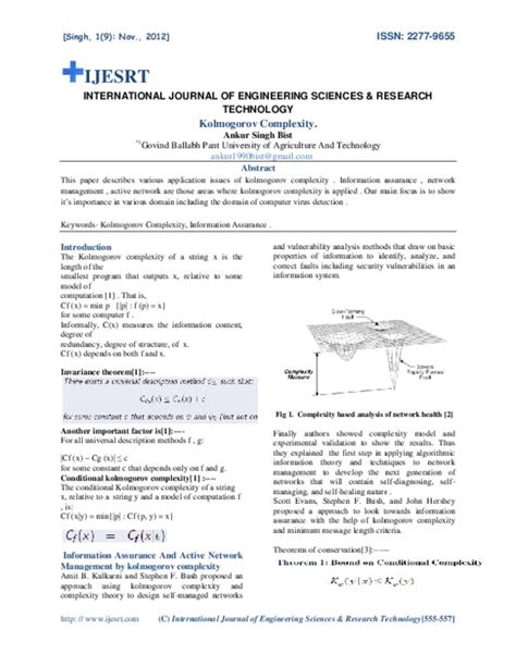 Pdf Kolmogorov Complexity