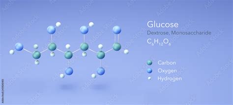 Glucose Dextrose Molecular Formula 3d Rendering Structural Chemical