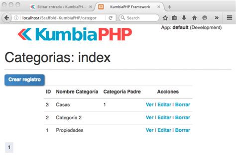 Scaffoldcontroller Modificando Vistas Kumbiaphp Framework Php