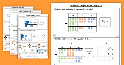 Subtract 3 Digits From 3 Digits 2 Homework Extension Year 3 Addition And Subtraction Classroom
