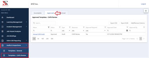 How To Archiveunarchive An Aandi Capa Review Template Safetyskills Support