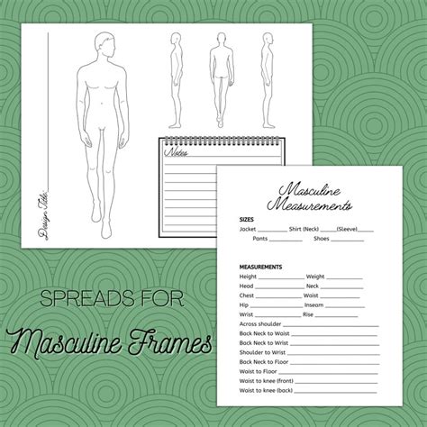 Printable Fillable Costume Fashion Drawing Design Journal Pages Insert