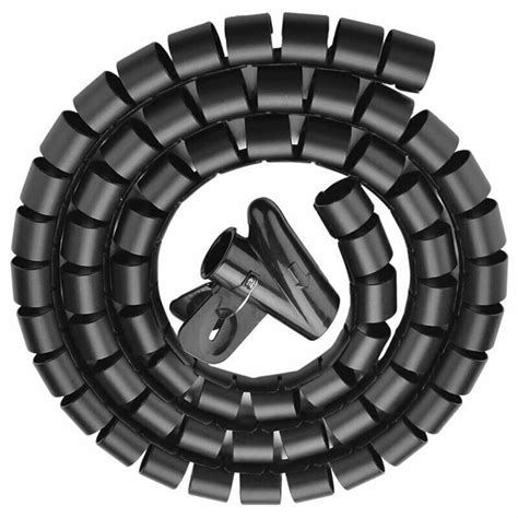 Спирален органайзер за кабели 15м х 25мм Черен Emagbg