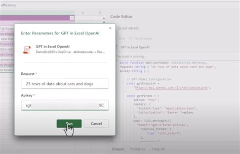excel automation create data sets with chatgpt scripts