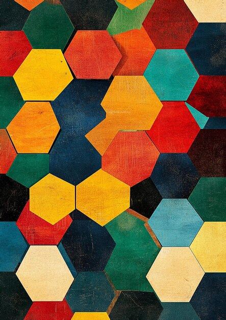 Vibrant Hexagonal Pattern Premium Ai Generated Image