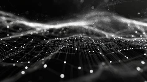 Abstract Digital Network Connected Data Points In A Dark Background