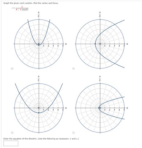 graph the given conic section plot the vertex and focus 2