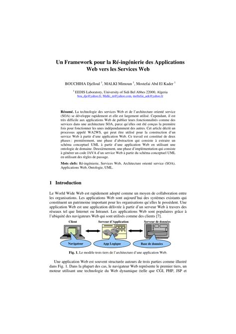 pdf un framework pour la ré ingénierie des applications web vers les