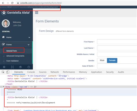 The Project Demo Has A Code Conflict Issue ColorlibHQ Gentelella GitHub