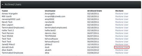 Restore Archived Users
