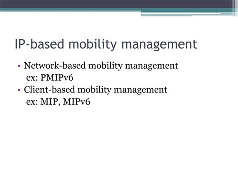 ppt network based mobility management in the evolved 3gpp core