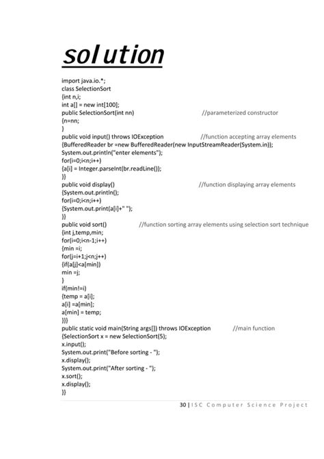 81818088 Isc Class Xii Computer Science Project Java Programs Pdf Programming Languages