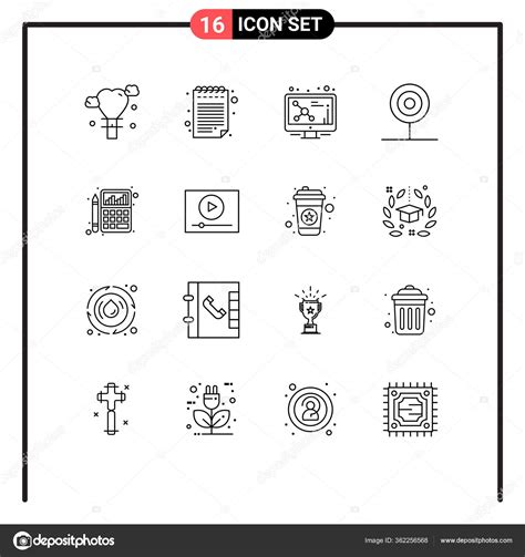 Set Commercial Outlines Pack Chart Budget Molecule Accounting Food Editable Stock Vector By