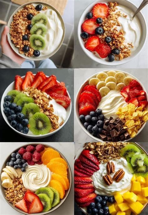 Desayuno Frutas Aesthetic Platos Con Frutas Bowls De Yogurt Y Frutas