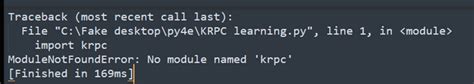 No Module Found For Krpc Rkrpc