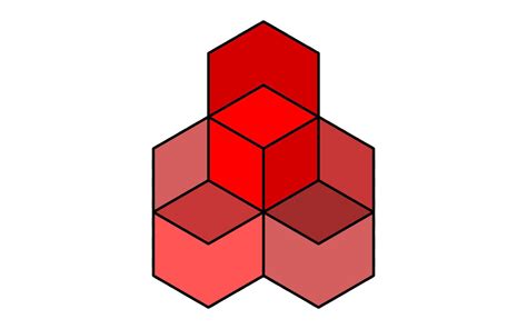 3d Modular Hexagonal Cube With Red Gradient Layers 55138050 Vector Art