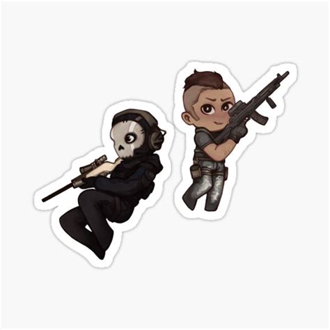 Ghost And Soap Chibi Sticker For Sale By Zanukavat Redbubble