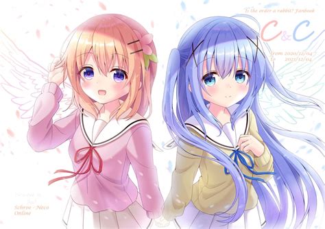 Kafuu Chino And Hoto Cocoa Gochuumon Wa Usagi Desu Ka Drawn By Fujii