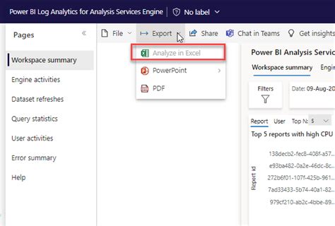unable to analyze in excel · issue 11 · microsoft powerbi loganalytics template reports · github