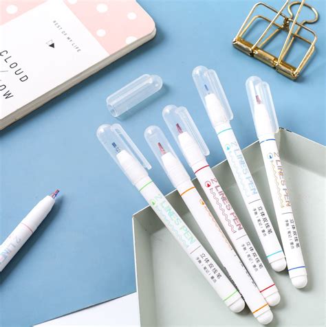 立体双线笔彩色勾线笔手账笔涂鸦记号笔创意diy标记笔重点划线笔 虎窝淘