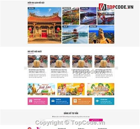 Source code Website du lịch cực đẹp đầy đủ chức năng