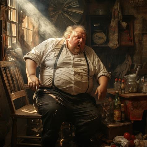 Premium Ai Image A Fat Man With Beer A Fan Blows On Him The House Is Premium Ai Image A Fat Man With Beer A Fan Blows On Him The House Is