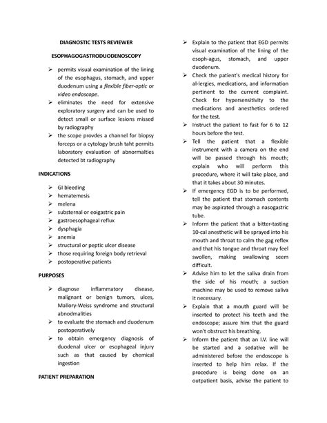 Egd Ercp Ptc Reviewer Diagnostic Tests Reviewer