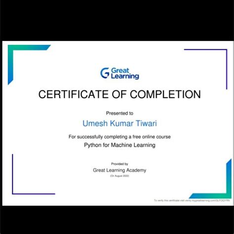 Umesh Kumar Tiwari On Linkedin Python For Machine Learning Completed