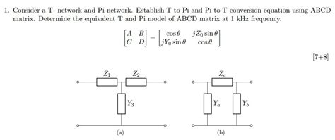 Solved Consider A T Network And Pi Network Establish T Chegg Com