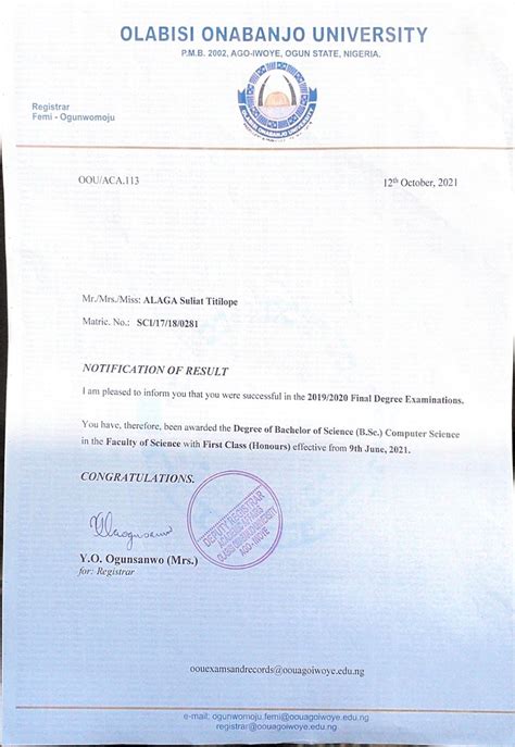 Suliat Alaga On Linkedin Alhamdulilahi🥺🙌🏾its Been God All Through 🙌🏾first Class In Two 10