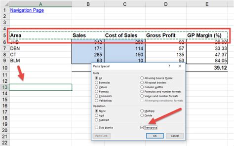 Switch Rows To Columns And Columns To Rows • Online Excel Za