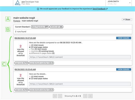 The Test Runs Page Deque Docs