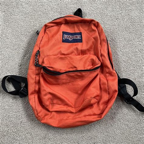90s Jansport Orange Book Bag Backpack Depop