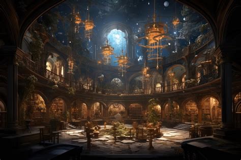 premium ai image ancient celestial libraries generative ai
