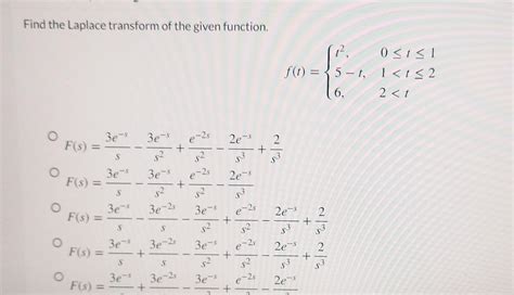 Solved Find The Laplace Transform Of The Given Function Chegg